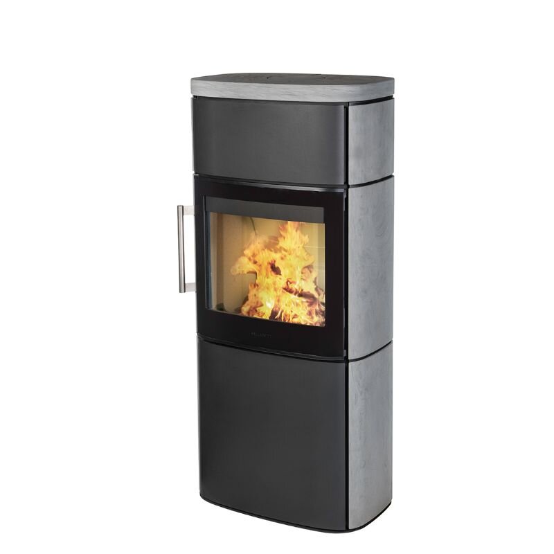 Kaminofen Hwam 4660 (M) Schwarz mit Specksteinverkleidung