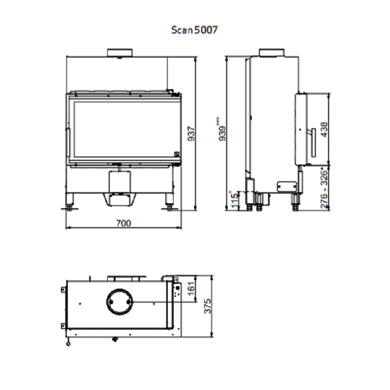 Scan 5007- Kamineinsatz Serie