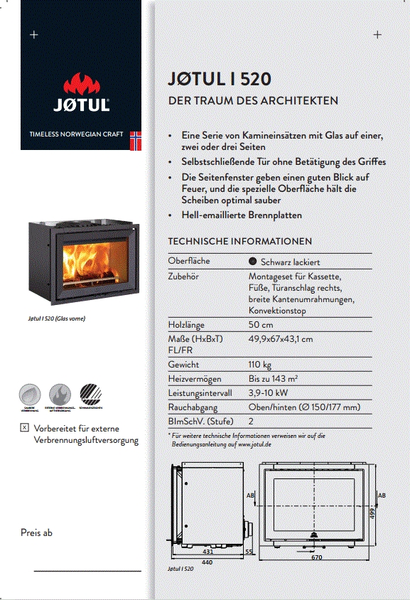 Jotul F 520 HT Kaminofen kaufen | kaminofen-muenchen
